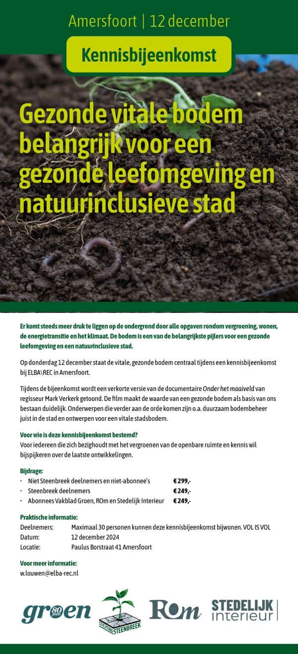 Kennisbijeenkomst - Gezonde vitale bodem belangrijk voor een gezonde leefomgeving en ...